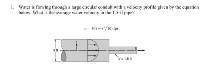 Solved 1. Water is flowing through a large circular conduit | Chegg.com