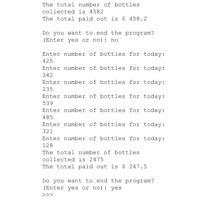 Solved The goal of this lab is to convert the Bottle Return | Chegg.com