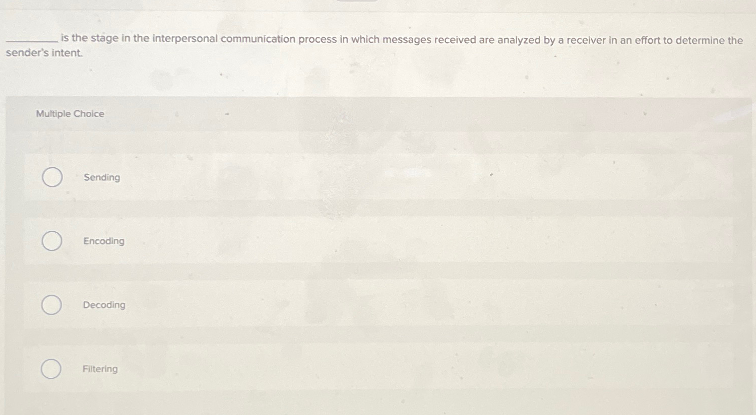 Solved is the stage in the interpersonal communication | Chegg.com