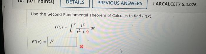Solved Use the Second Fundamental Theorem of Calculus to | Chegg.com