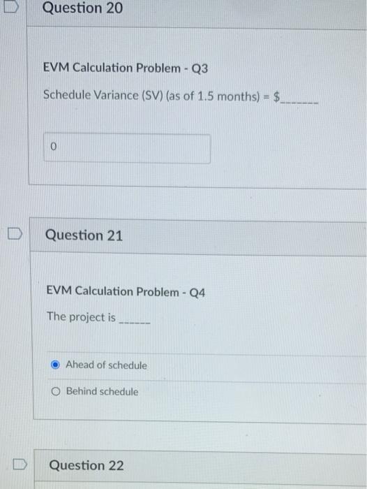 Solved D EVM Calculation Problem Table below illustrates the | Chegg.com