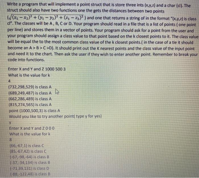 Solved Write A Program That Will Implement A Point Struct