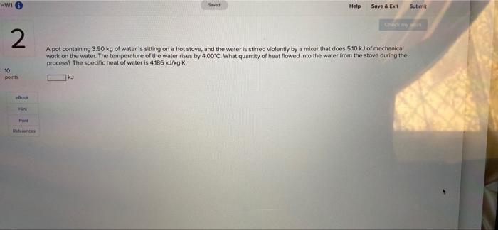 Solved HW16 Swed Help Save & Exit Submit 2 A pot containing | Chegg.com