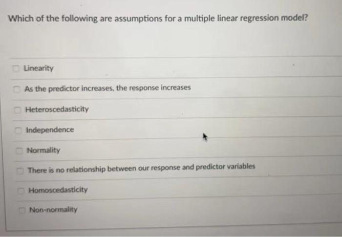 Solved Suppose We Want To Perform A Multiple Linear 