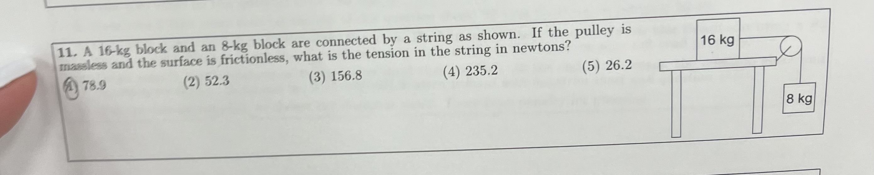 Solved A 16-kg ﻿block and an 8-kg ﻿block are connected by a | Chegg.com