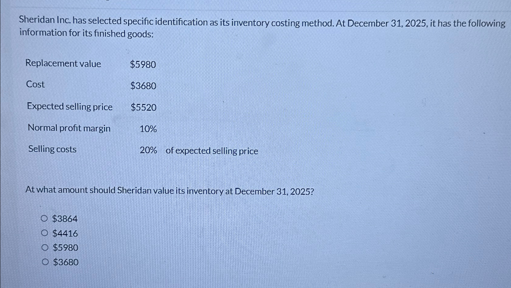 Solved Sheridan Inc. has selected specific identification as | Chegg.com