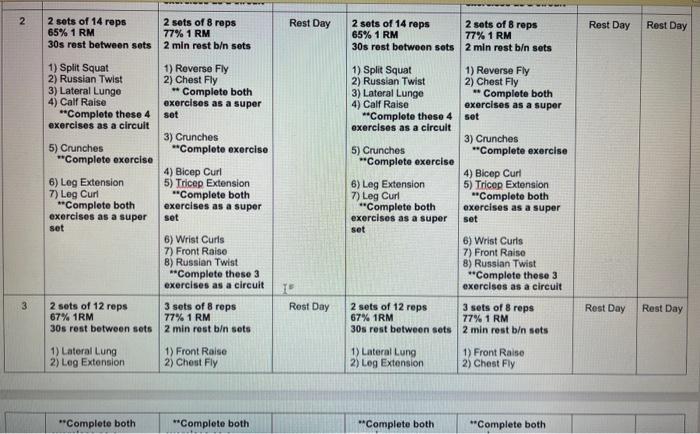 Solved Design a 4-week resistance training exercise program | Chegg.com