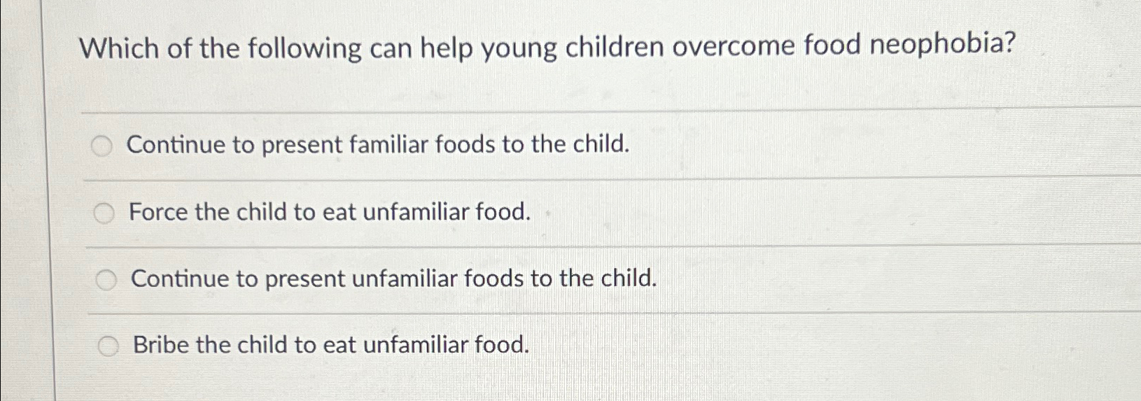 Solved Which of the following can help young children | Chegg.com