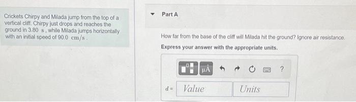 Solved Crickets Chirpy And Milada Jump From The Top Of A