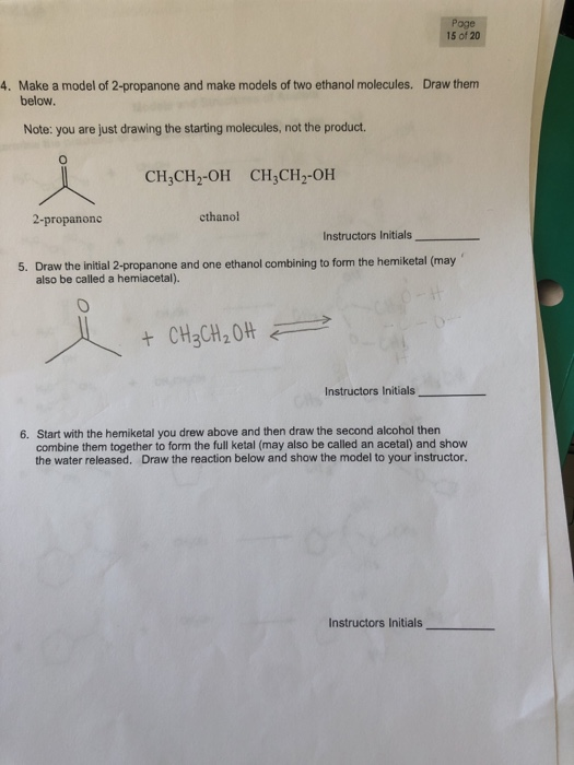 Solved Poge 15 of 20 4. Make a model of 2-propanone and make | Chegg.com