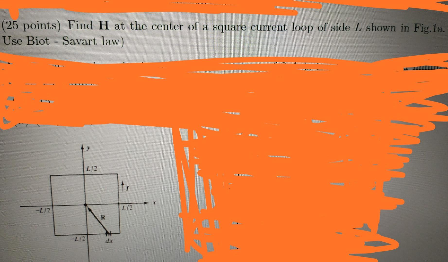 Solved (25 points) Find H at the center of a square current | Chegg.com