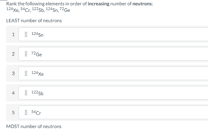 Solved Rank the following elements in order of increasing | Chegg.com