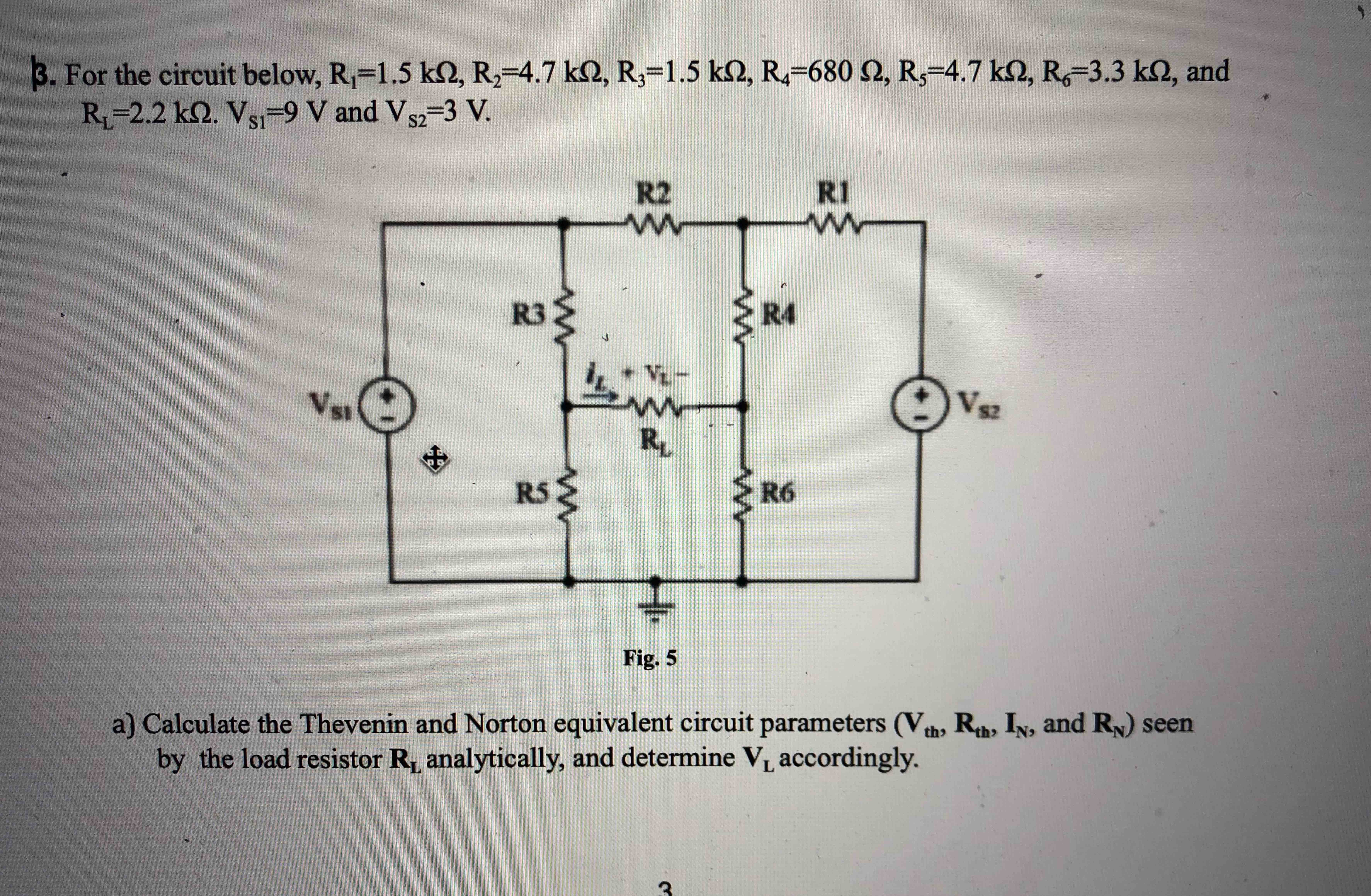 Solved For the circuit below, | Chegg.com