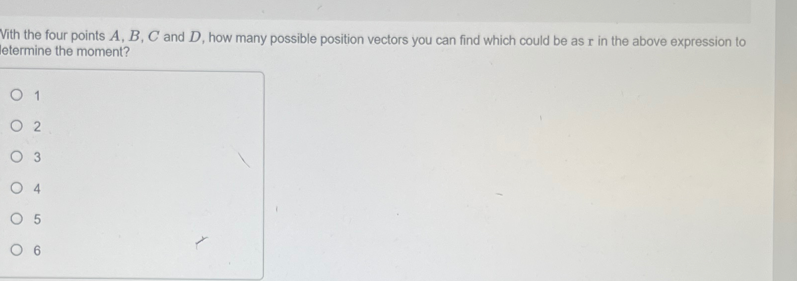 Solved Vith the four points A,B,C ﻿and D, ﻿how many possible | Chegg.com