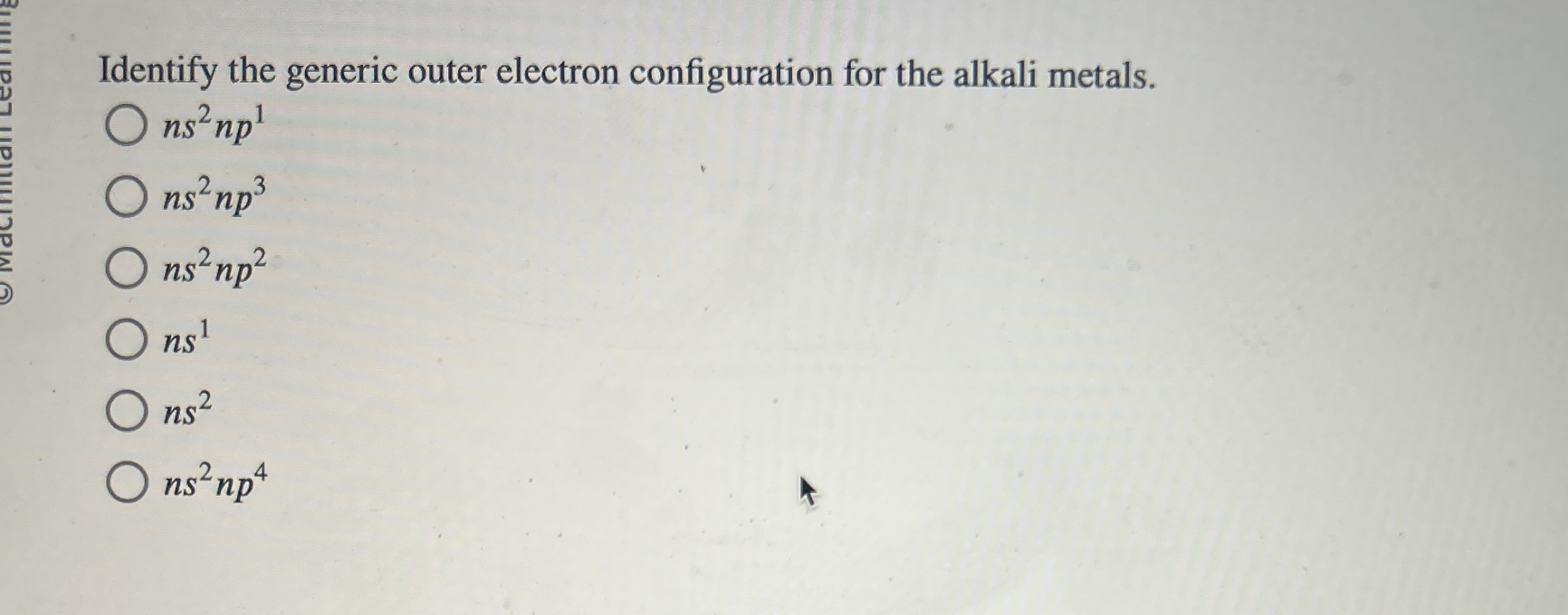 High Quality SOLUTION Identify the generic outer electron configuration for | Chegg.com