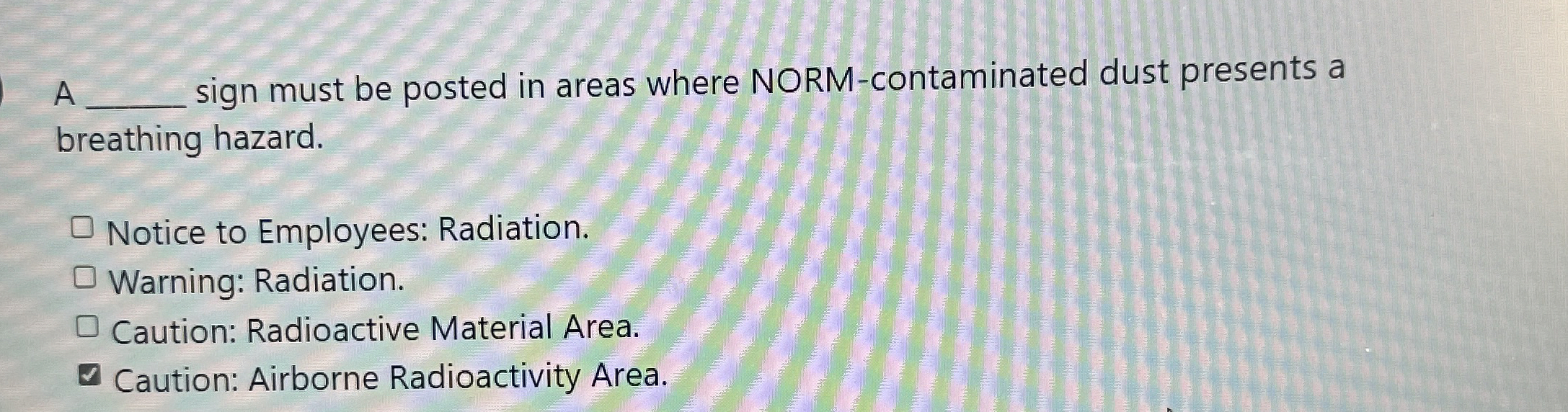 Solved A ﻿sign must be posted in areas where | Chegg.com