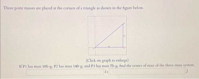 Solved Three point masses are placed at the corners of a | Chegg.com