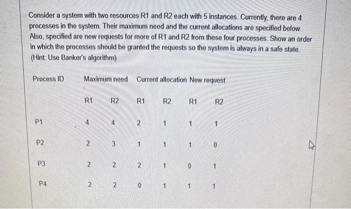 [Solved]: Consider a system with two resources ( mathrm{R