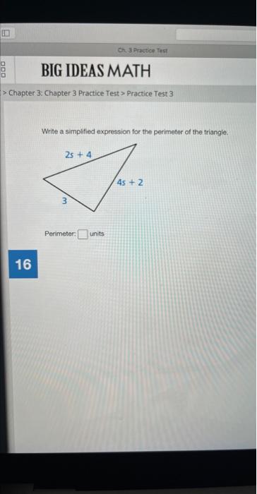Solved Write a simplified expression for the perimeter of | Chegg.com