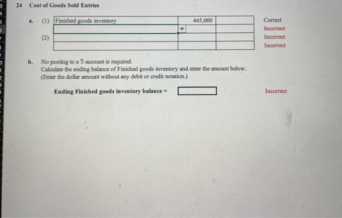 Solved 3 24 Cost of Goods Sold Entries 5 a. (1) Finished | Chegg.com