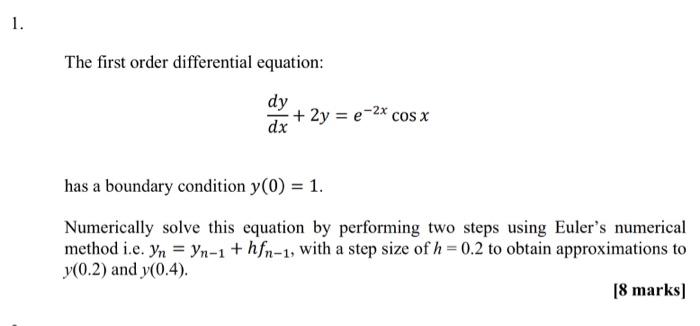 Solved The first order differential equation: | Chegg.com