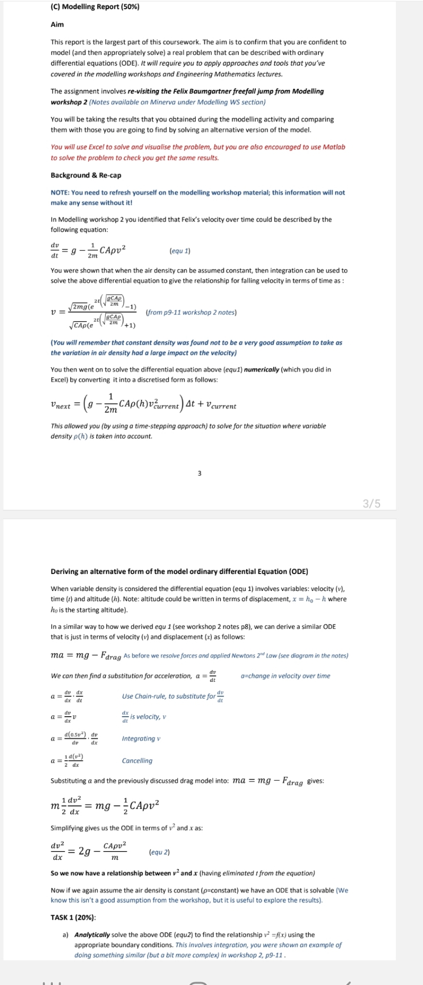 Solved (C) ﻿Modelling Report (50%)AimThis report is the | Chegg.com