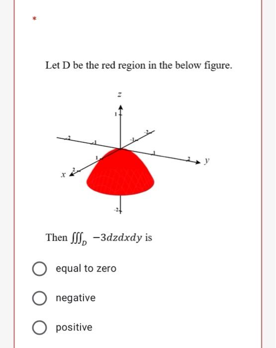 Solved Let D be the red region in the below figure. y Then | Chegg.com