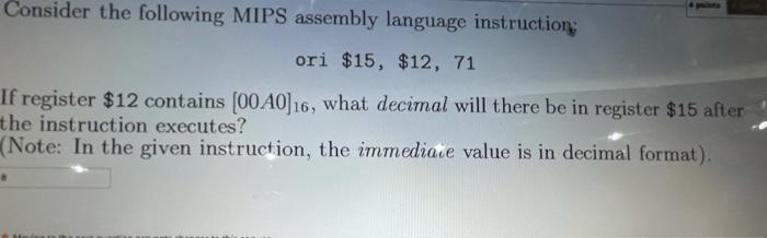 Solved Consider the following MIPS assembly language | Chegg.com