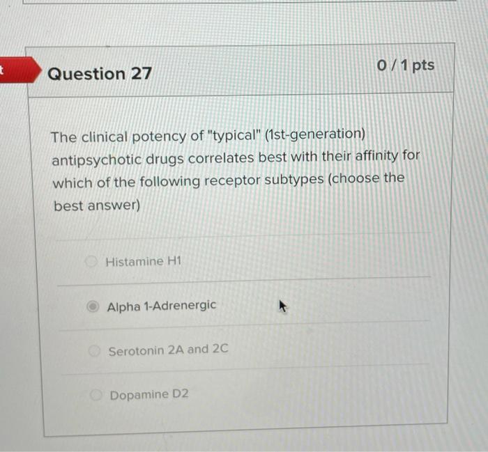 Solved The clinical potency of "typical" (1st-generation) | Chegg.com