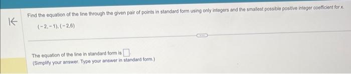 Solved Find the equation of the line through the given pair | Chegg.com