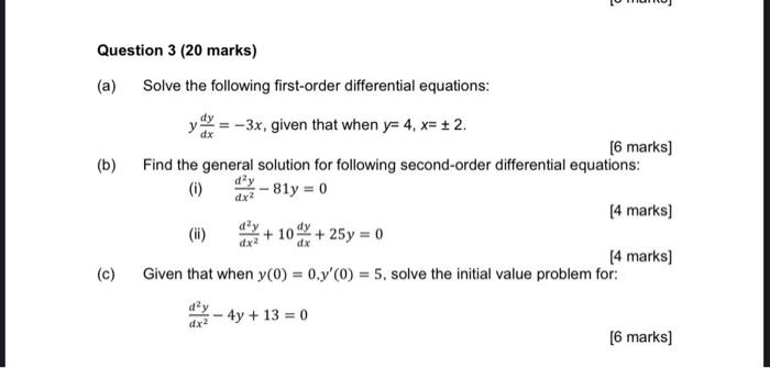 Solved Question 3 20 Marks A Solve The Following 