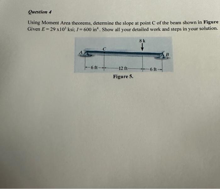 Solved Question 4 Using Moment Area theorems, determine the | Chegg.com