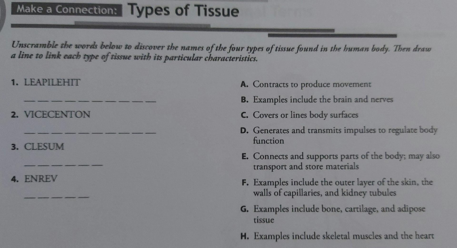 Solved Unscramble the words below to discover the names of | Chegg.com