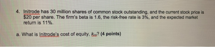 Solved Initrode has 30 million shares of common stock | Chegg.com