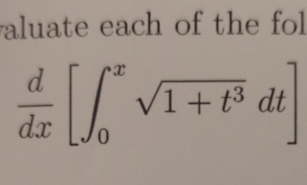 Solved aluate each of the folddx[∫0x1+t32dt] | Chegg.com
