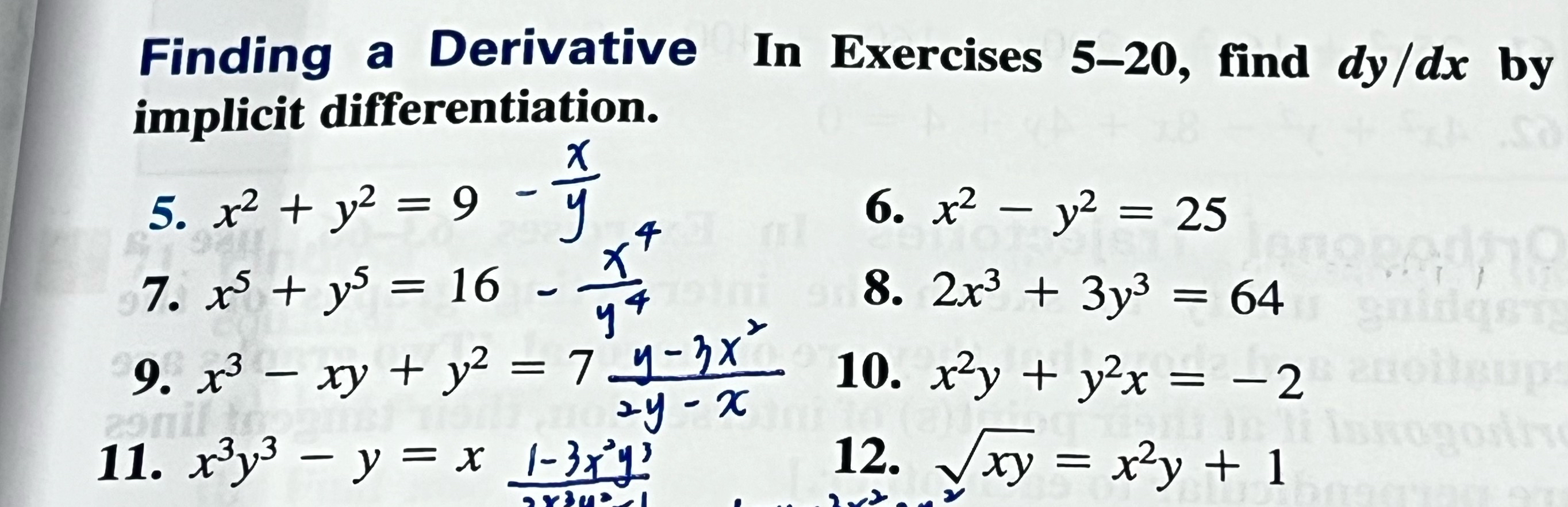 Solved Finding a Derivative In Exercises 11, ﻿find dy/dx by | Chegg.com