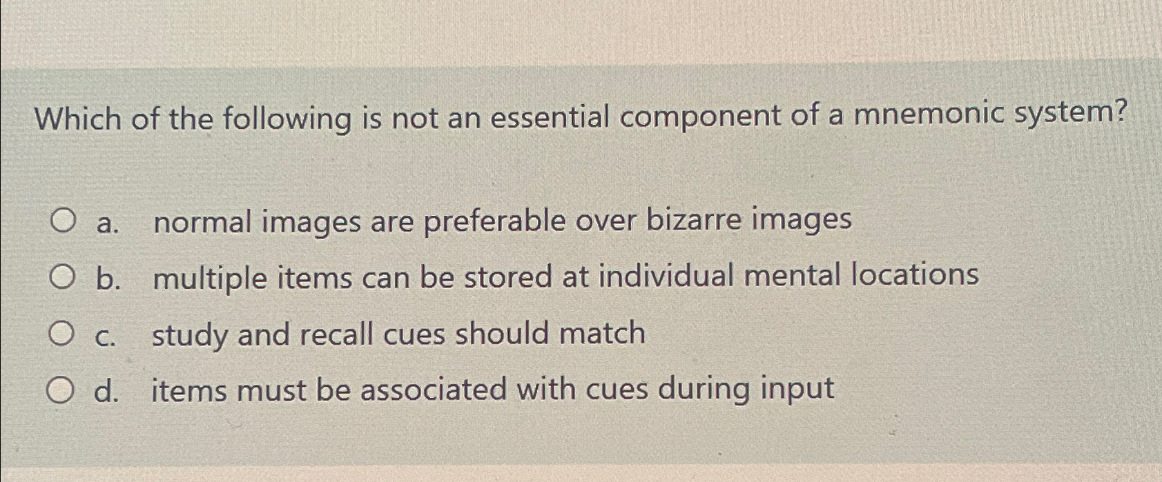 Solved Which of the following is not an essential component | Chegg.com