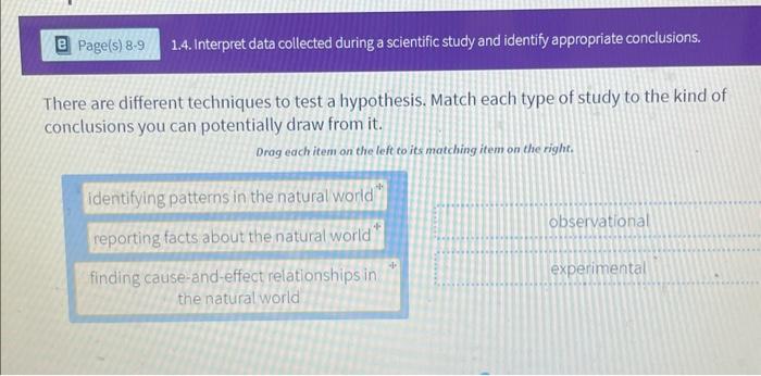 Solved 1.4. Interpret data collected during a scientific | Chegg.com
