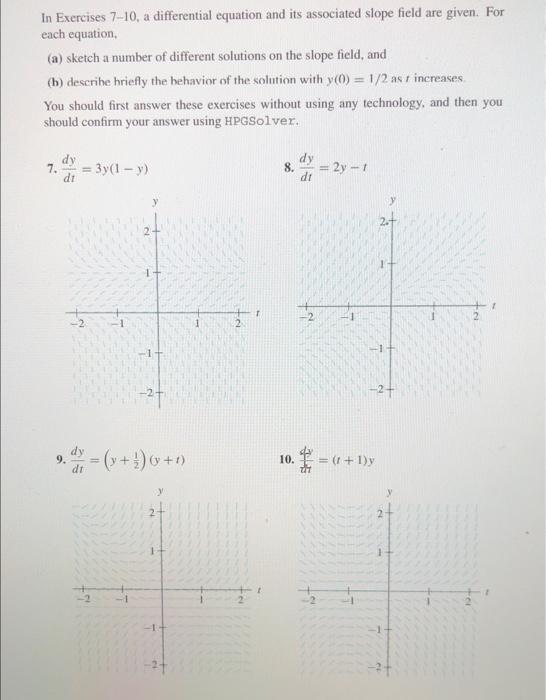Solved In Exercises 7-10, a differential equation and its | Chegg.com