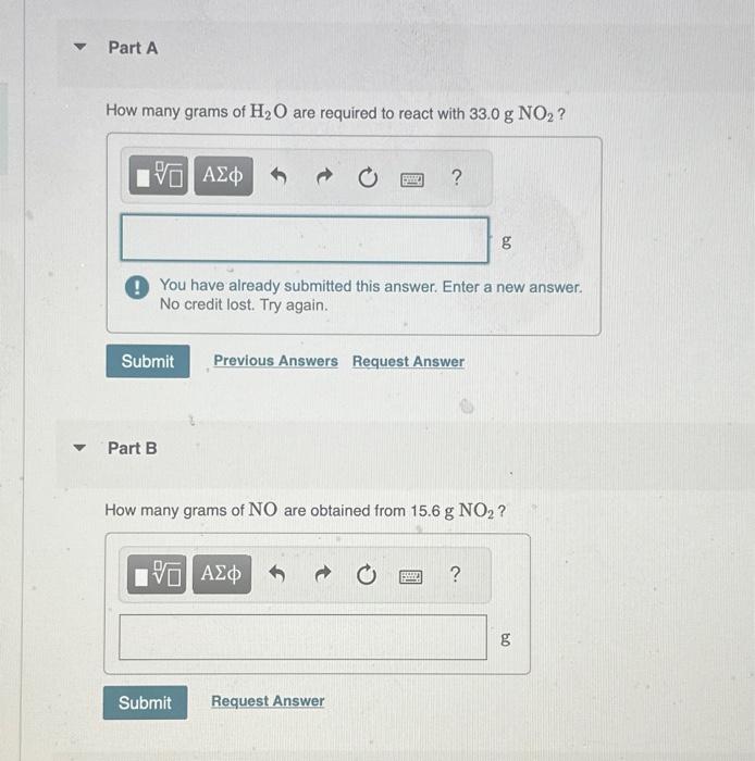 Solved How many grams of H2O are required to react with 33.0 | Chegg.com