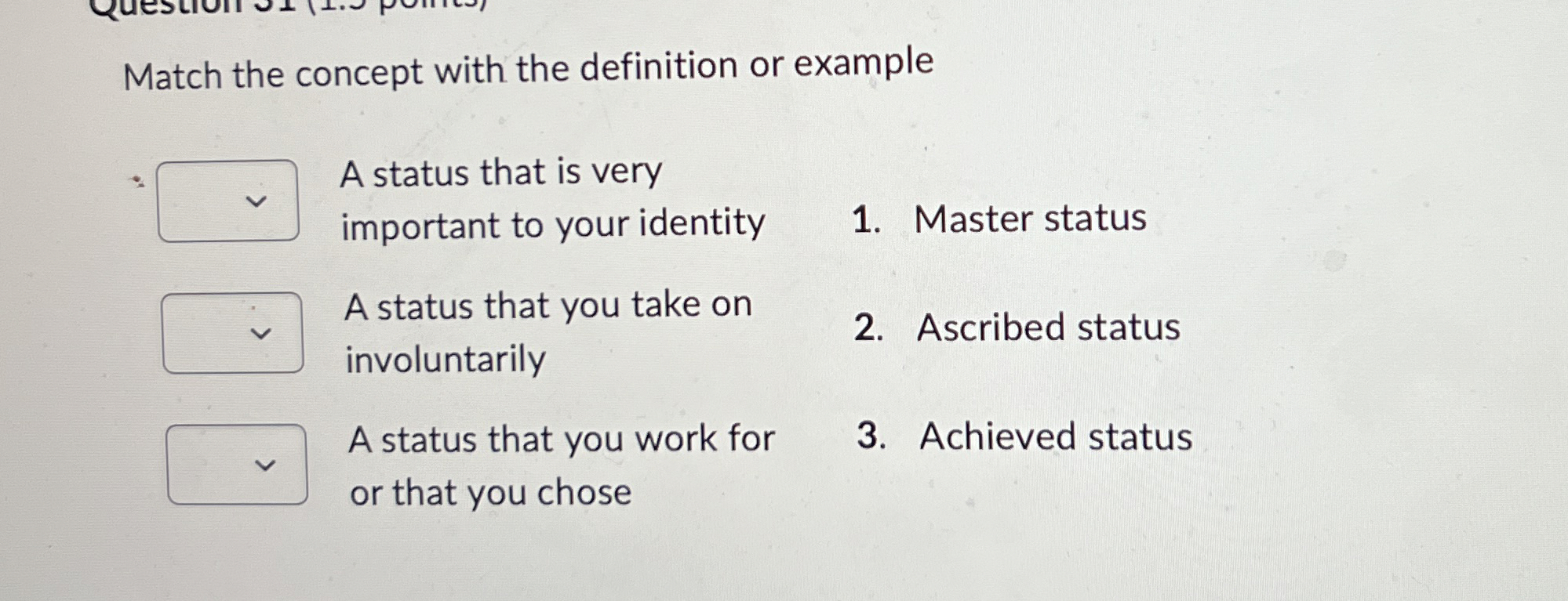 Solved Match the concept with the definition or exampleA | Chegg.com