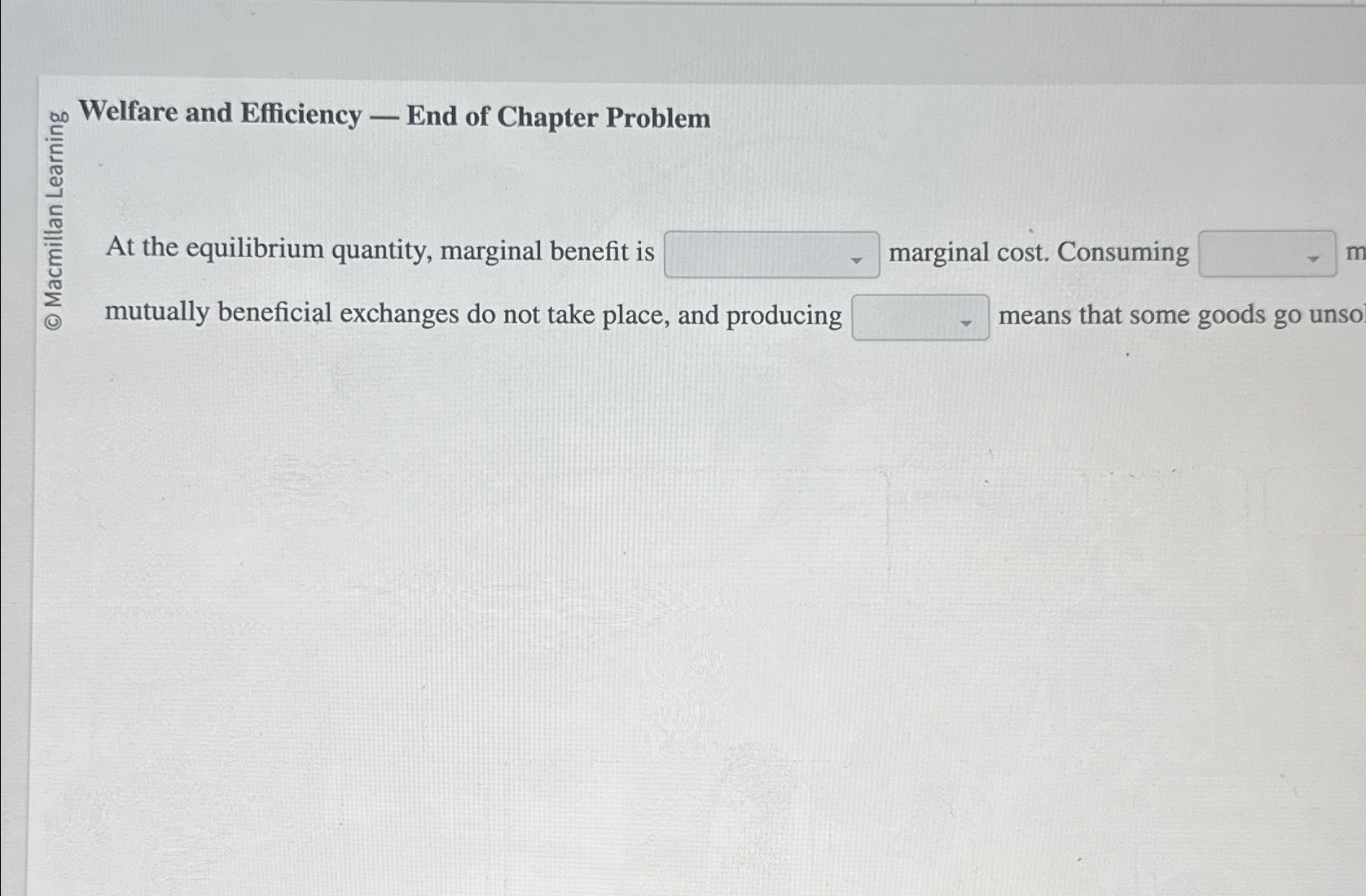 Solved ․ㅡㄴ ﻿Welfare and Efficiency — ﻿End of Chapter | Chegg.com