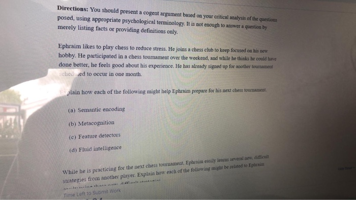 Solved Directions: You should present a cogent argument | Chegg.com