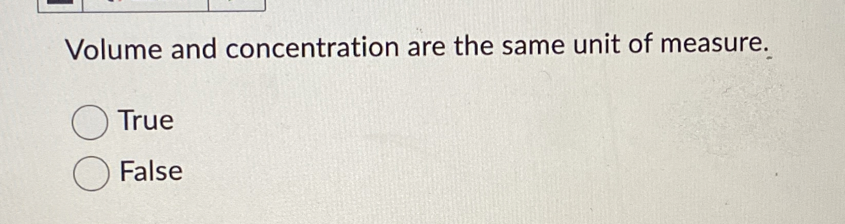 Solved Volume and concentration are the same unit of | Chegg.com
