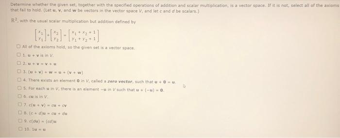 Solved Determine whether the given set, together with the | Chegg.com
