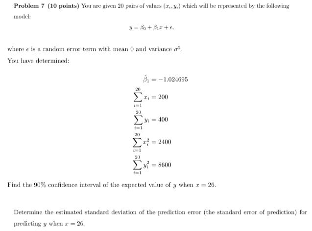 Solved Problem 7 ( 10 ﻿points) ﻿You are given 20 ﻿pairs of | Chegg.com