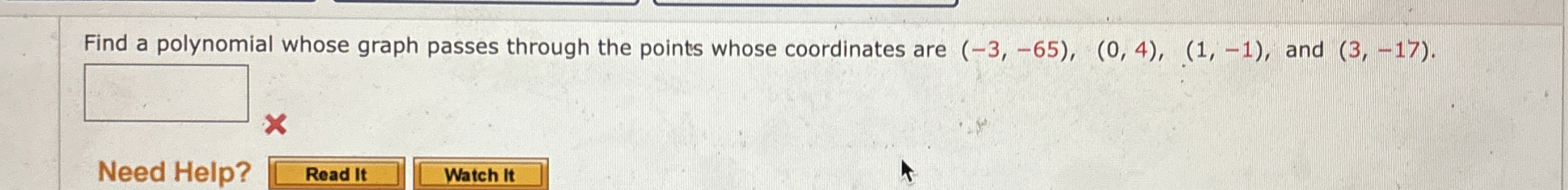 Find a polynomial whose graph passes through the | Chegg.com