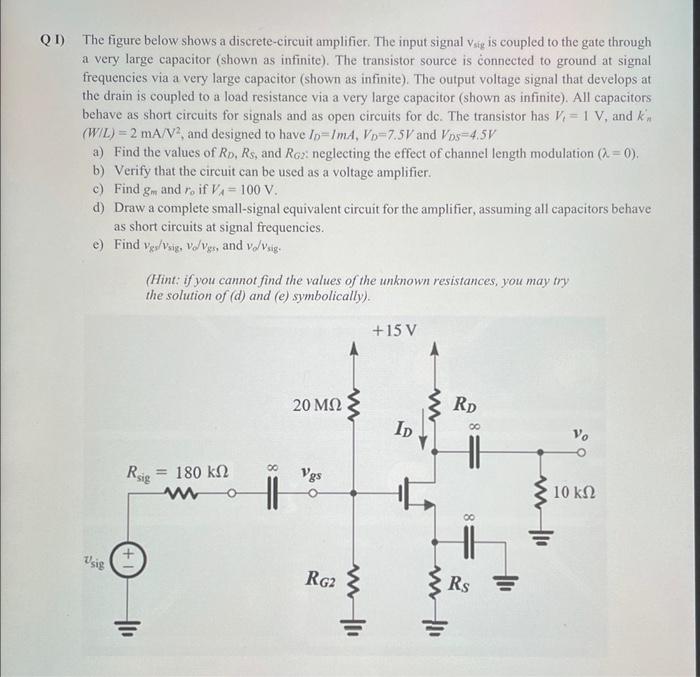 I) The figure below shows a discrete-circuit | Chegg.com
