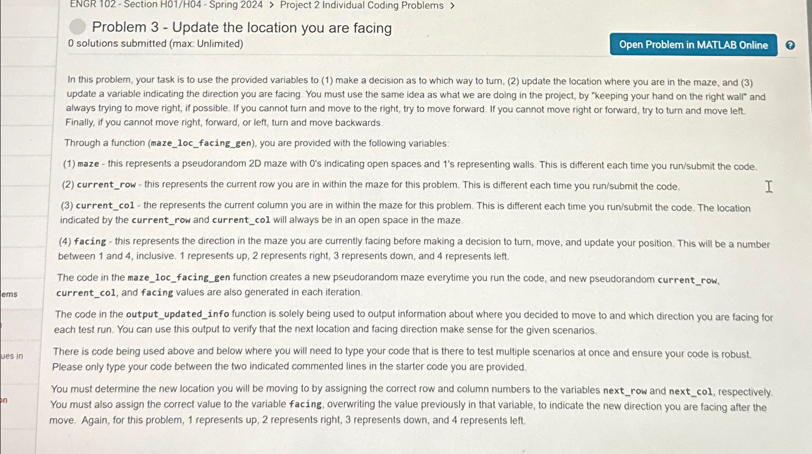 Solved ENGR 102 - ﻿Section H01/H04 - ﻿Spring 2024> ﻿Project | Chegg.com