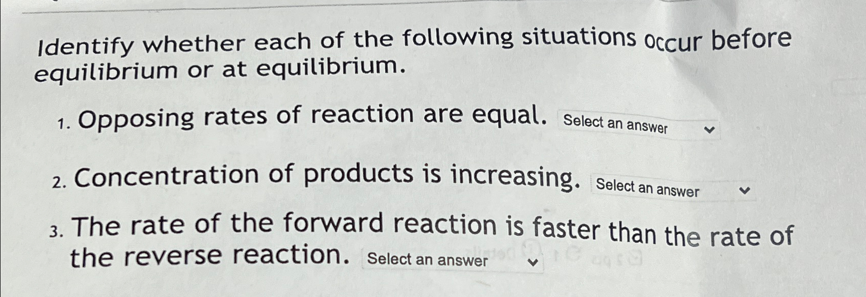 Solved Identify whether each of the following situations | Chegg.com